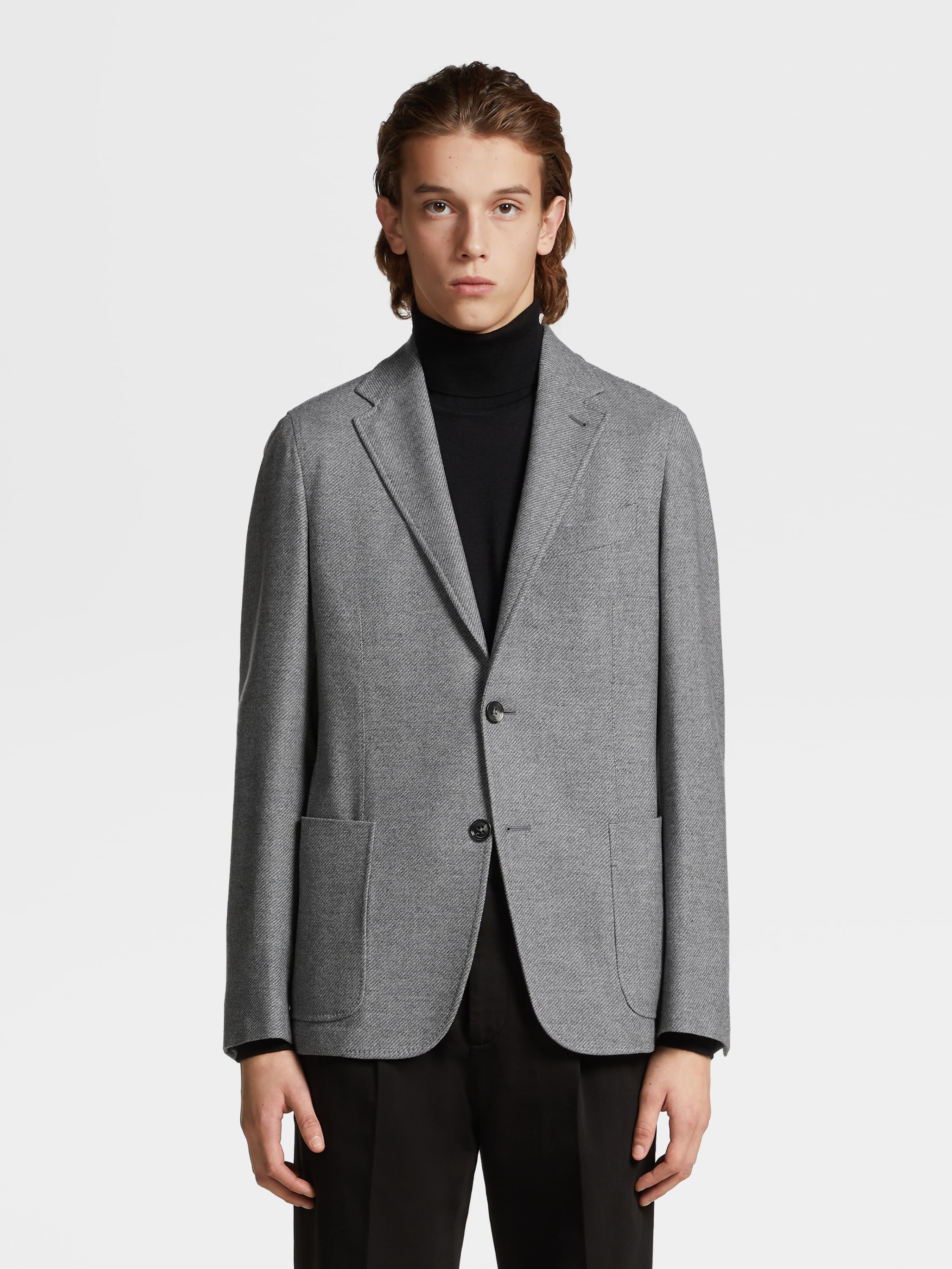 麻灰色 Trofeo™ 山羊绒休闲西装外套 SS24 22887430 | Zegna CN